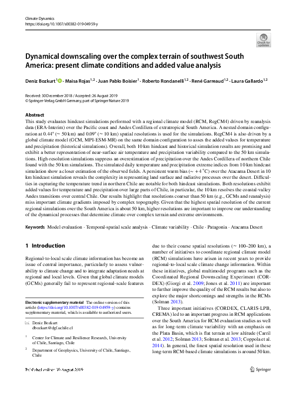 (PDF) Dynamical downscaling over the complex terrain of southwest South America: present climate ...