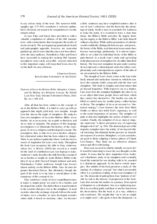 (PDF) Patterns of Sin in the Hebrew Bible