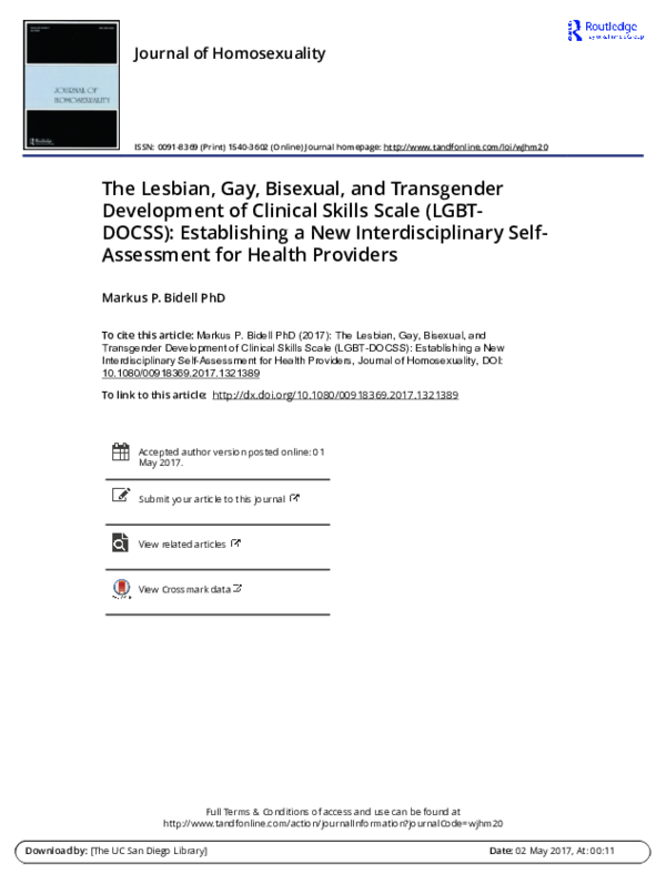 (PDF) The Lesbian, Gay, Bisexual, and Transgender Development of ...