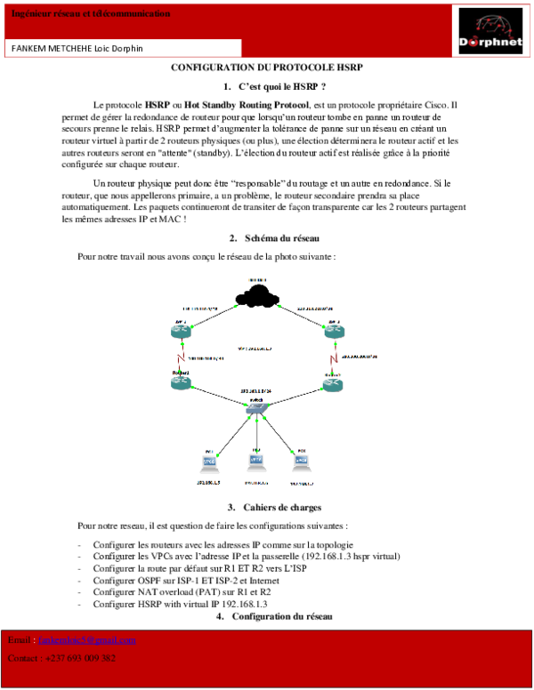 (PDF) Ingénieur réseau et télécommunication