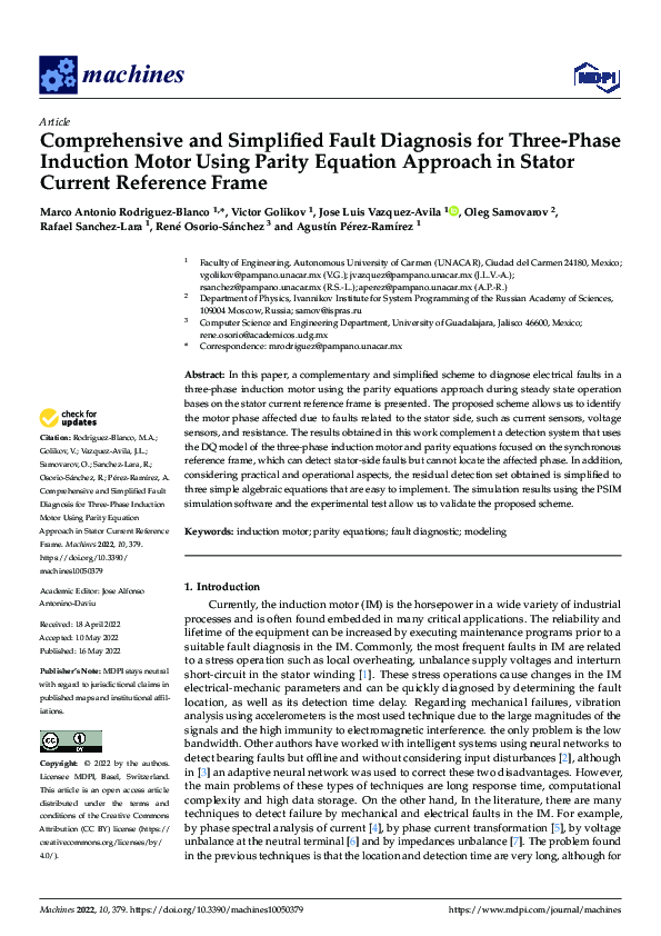 Pdf Comprehensive And Simplified Fault Diagnosis For Three Phase