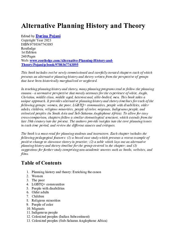(PDF) Alternative Planning History and Theory