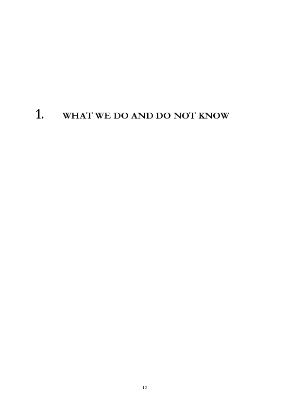 (PDF) What We Do and Do Not Know