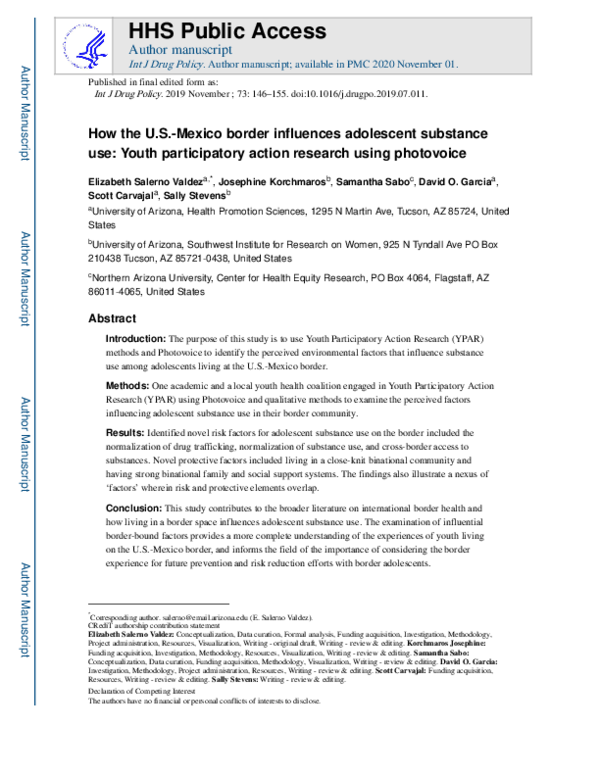 (PDF) How the U.S.-Mexico border influences adolescent substance use ...