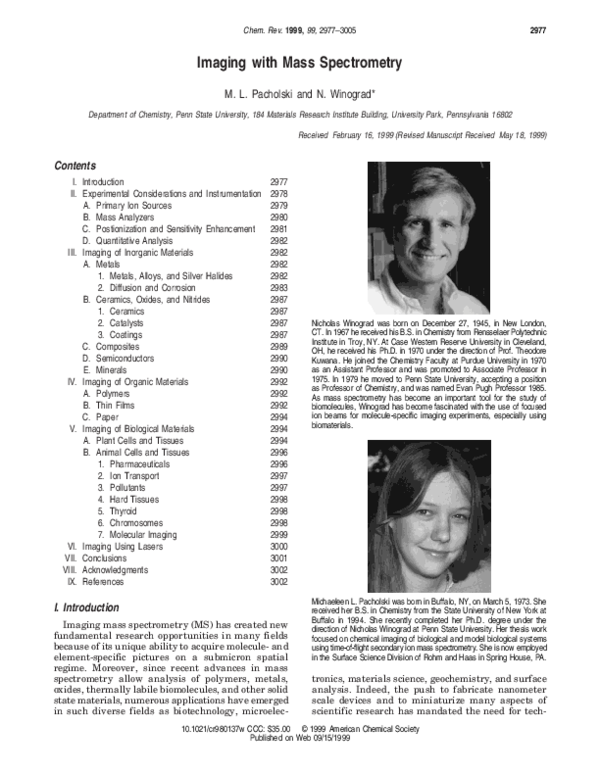 (PDF) Imaging with Mass Spectrometry