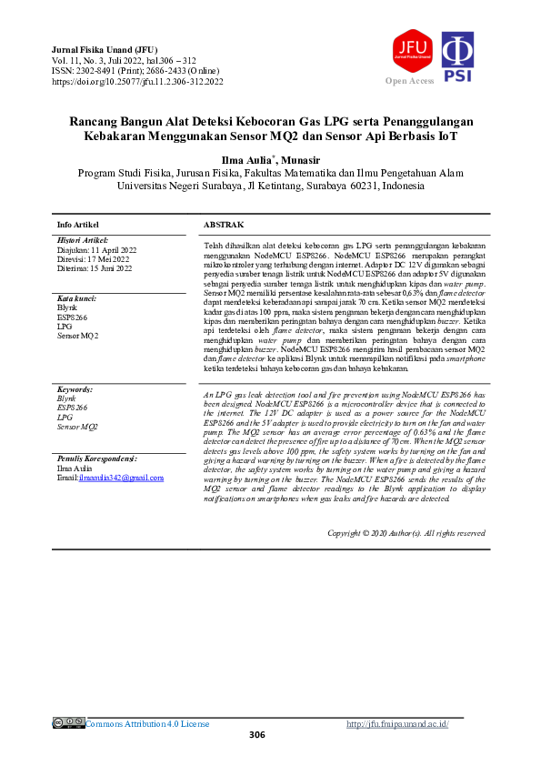 (PDF) Rancang Bangun Alat Deteksi Kebocoran Gas LPG serta ...