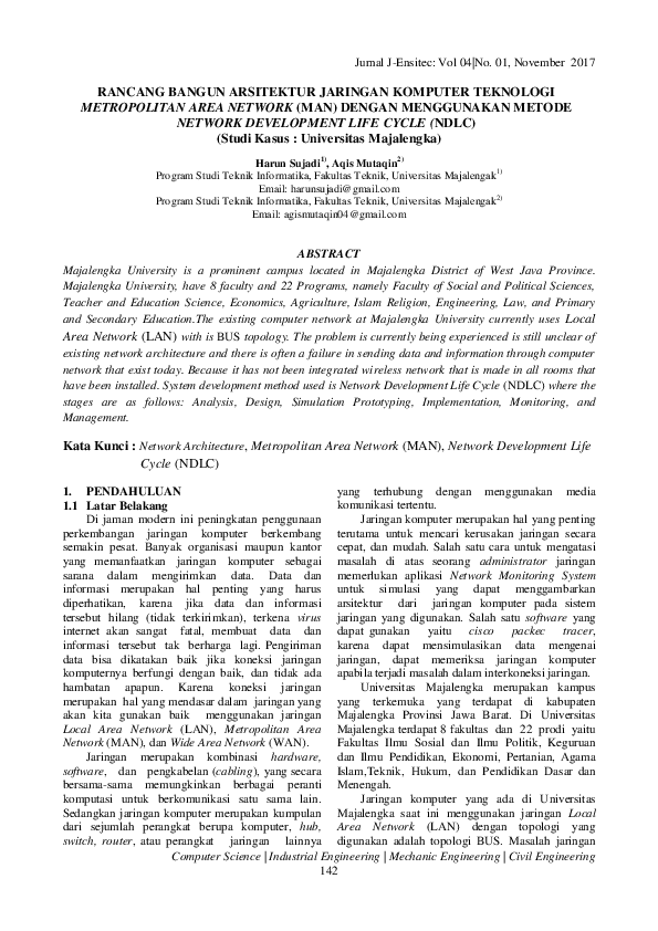 (PDF) RANCANG BANGUN ARSITEKTUR JARINGAN KOMPUTER TEKNOLOGI METROPOLITAN AREA NETWORK (MAN ...