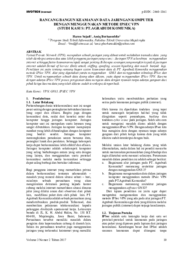 (PDF) Rancang Bangun Keamanan Data Jaringan Komputer dengan Menggunakan Metode Ipsec Vpn (Studi ...