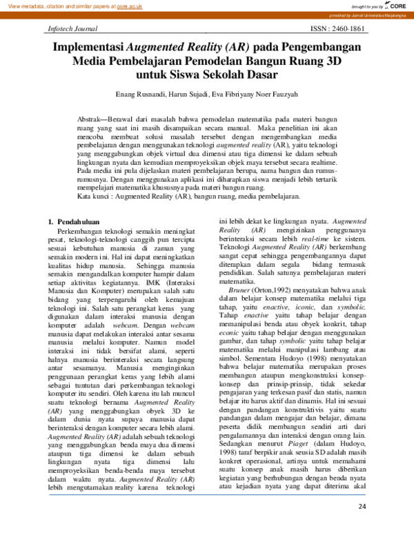 (PDF) Implementasi Augmented Reality (AR) pada Pengembangan Media Pembelajaran Pemodelan Bangun ...