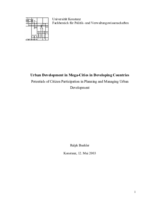 (PDF) Urban development in mega-cities in developing countries : potentials of citizen ...