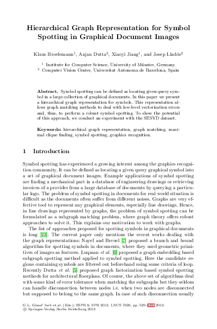 (PDF) Hierarchical Graph Representation for Symbol Spotting in Graphical Document Images