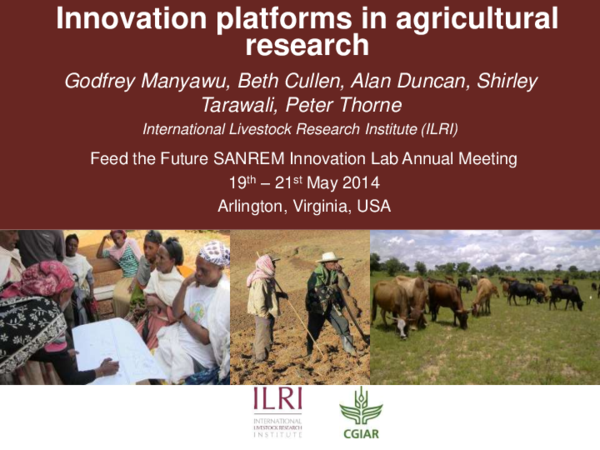 (PDF) Innovation platforms in agricultural research
