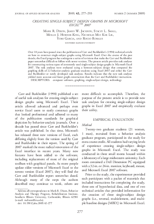 (PDF) Creating Single-Subject Design Graphs in Microsoft Excel™ 2007