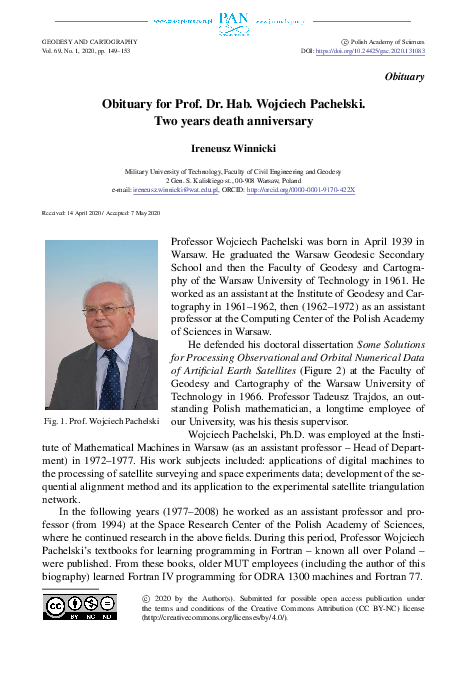 (PDF) Obituary for Prof. Dr. Hab. Wojciech Pachelski. Two years death anniversary | Ireneusz ...