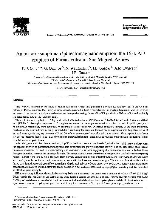 (PDF) An historic subplinian/phreatomagmatic eruption: the 1630 AD ...