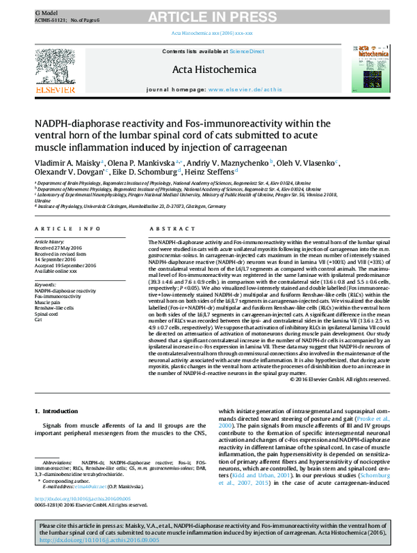 (PDF) NADPH-diaphorase reactivity and Fos-immunoreactivity within the ...