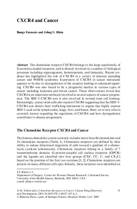 (PDF) CXCR4 and cancer