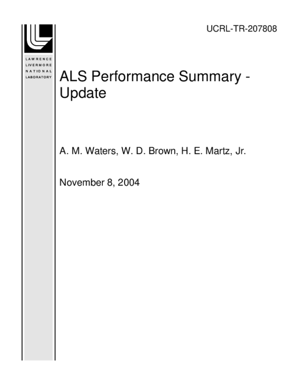 (PDF) ALS Performance Summary - Update