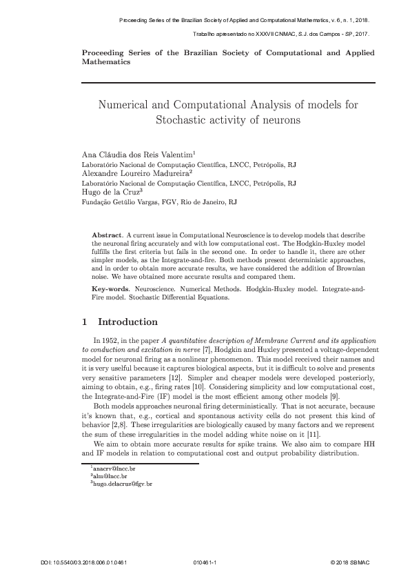 (PDF) Numerical and Computational Analysis of models for Stochasti ...