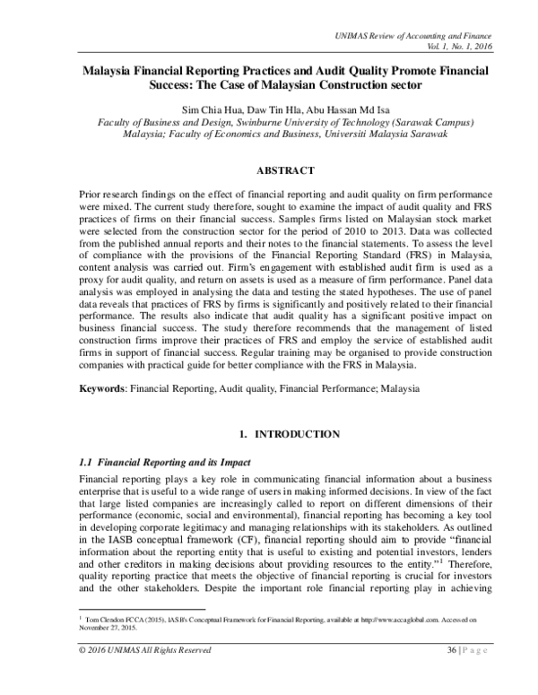 (PDF) FRS Practices and Audit Quality in Malaysian Firms