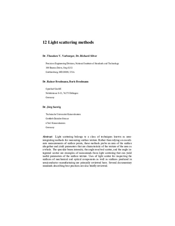 (PDF) Light Scattering Methods