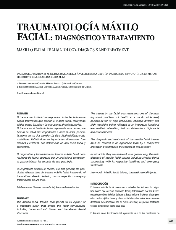 (PDF) Traumatología máxilo facial: diagnóstico y tratamiento