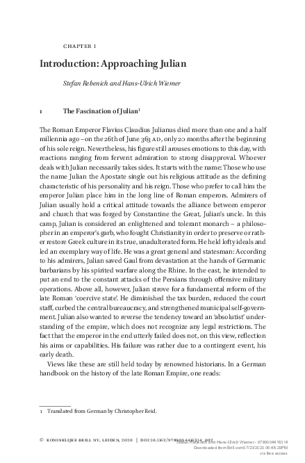 (PDF) Introduction: Approaching Julian | hans-ulrich wiemer - Academia.edu