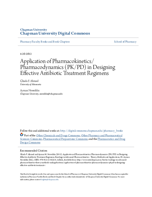 (PDF) Application of pharmacokinetics–pharmacodynamics/clinical ...