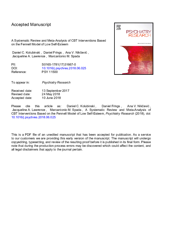 (PDF) A systematic review and meta-analysis of CBT interventions based ...