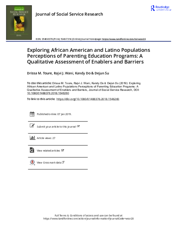 (PDF) Exploring African American and Latino Populations Perceptions of ...