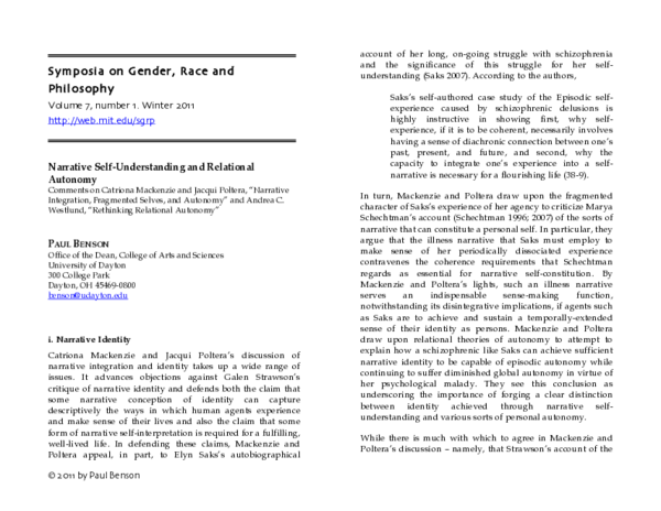 (PDF) i. Narrative Identity