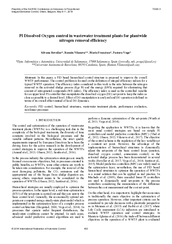 (PDF) PI Dissolved Oxygen control in wastewater treatment plants for ...