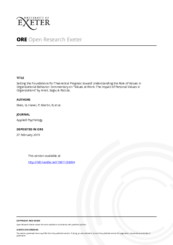 Pdf Setting The Foundations For Theoretical Progress Toward
