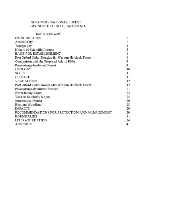 (PDF) Six Rivers National Forest