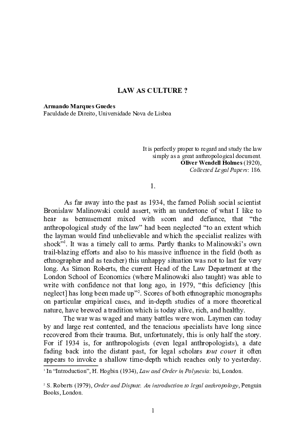 (DOC) Armando Marques Guedes (2003), "Law as Culture?", Macao and ...