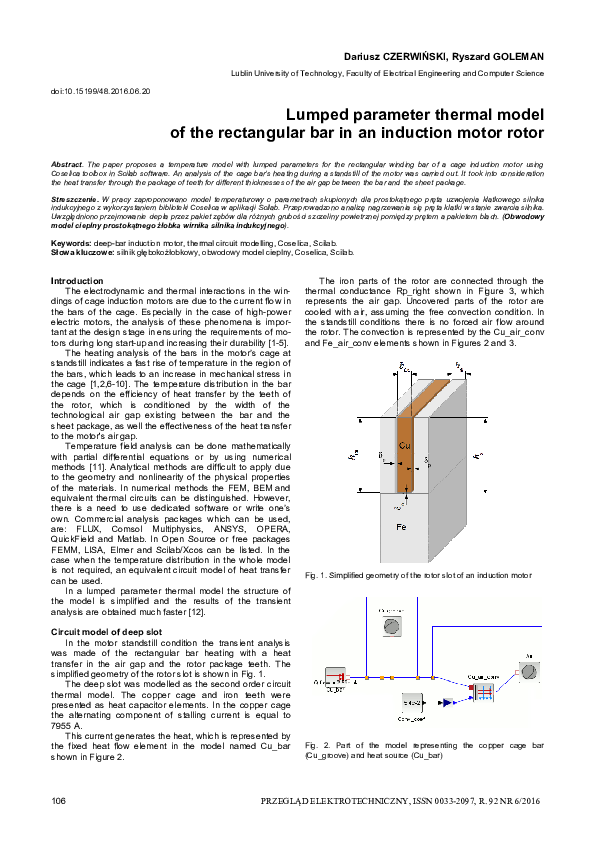 (PDF) Lumped parameter thermal model of the rectangular bar in an induction motor rotor ...