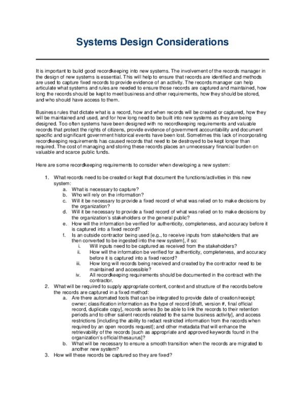 (PDF) Systems Design Considerations