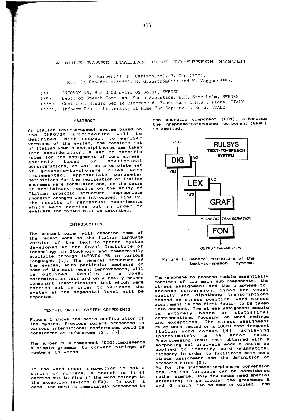 (PDF) A rule-based Italian text-to-speech system | Maria-Gabriella Di ...
