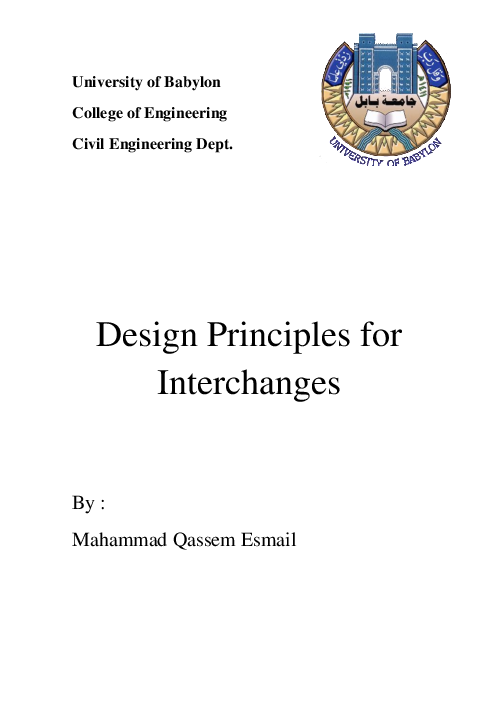 (PDF) Design Principles for Interchanges