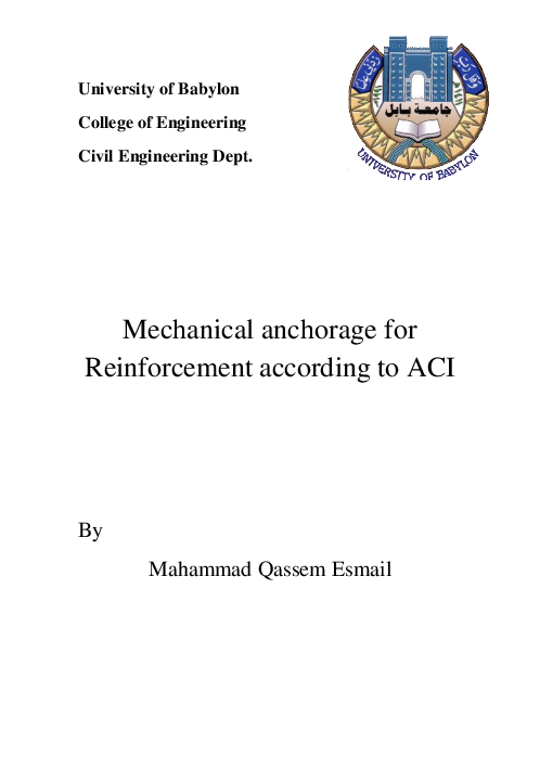 (PDF) Mechanical anchorage for Reinforcement according to ACI