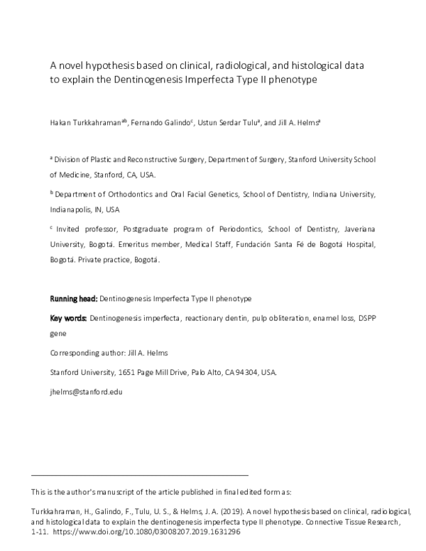 (PDF) A novel hypothesis based on clinical, radiological, and histological data to explain the ...