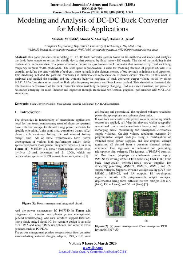 (PDF) Licensed Under Creative Commons Attribution CC BY Modeling and Analysis of DC-DC Buck ...