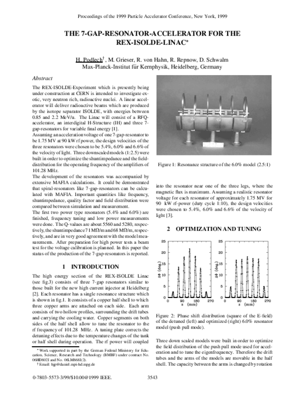 (PDF) The 7-gap-resonator-accelerator for the REX-ISOLDE-linac