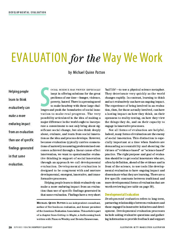 (PDF) EVALUATION for the Way We Work