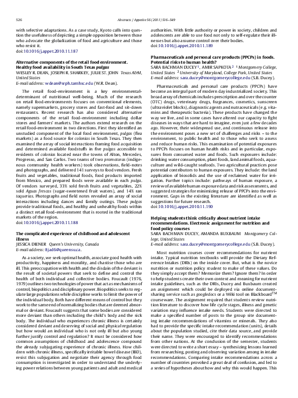 (PDF) Helping students think critically about nutrient intake recommendations. Electronic ...