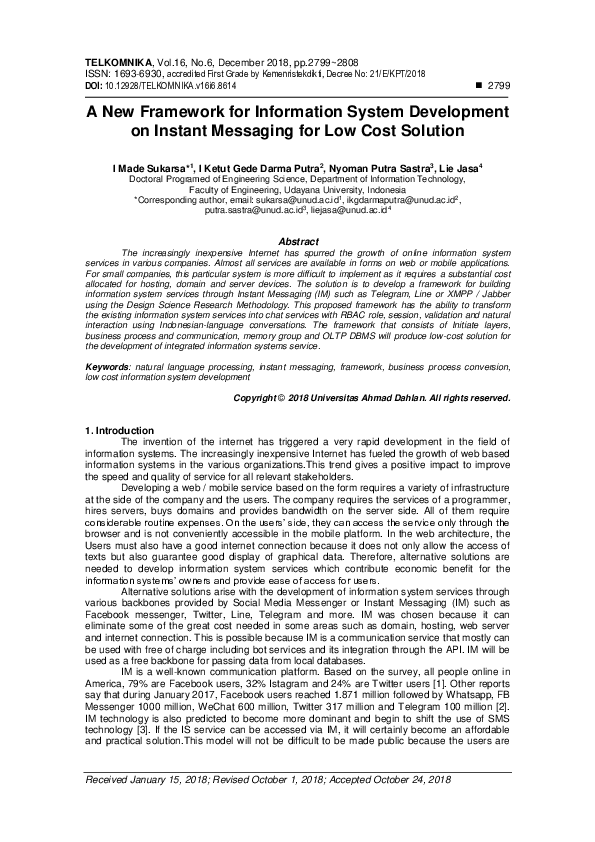 (PDF) A New Framework for Information System Development on Instant ...