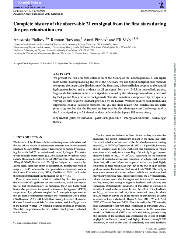 (PDF) Complete history of the observable 21 cm signal from the first ...