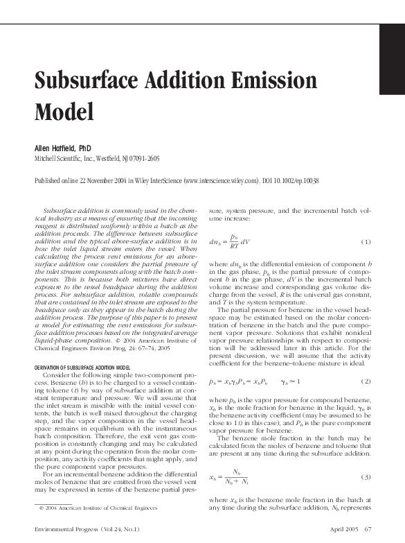 (PDF) Subsurface addition emission model | Allen Hatfield - Academia.edu