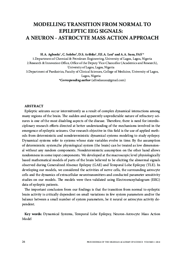 (PDF) Modelling Transition From Normal To Epileptic Eeg Signals: A ...