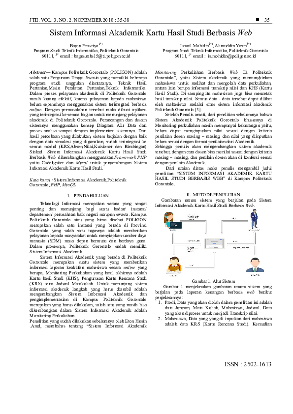 (PDF) Sistem Informasi Akademik Kartu Hasil Studi Berbasis Web